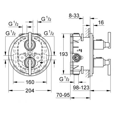 Bateria wannowo-prysznicowa podtynkowa chrom 19399000 Grohe Atrio ...