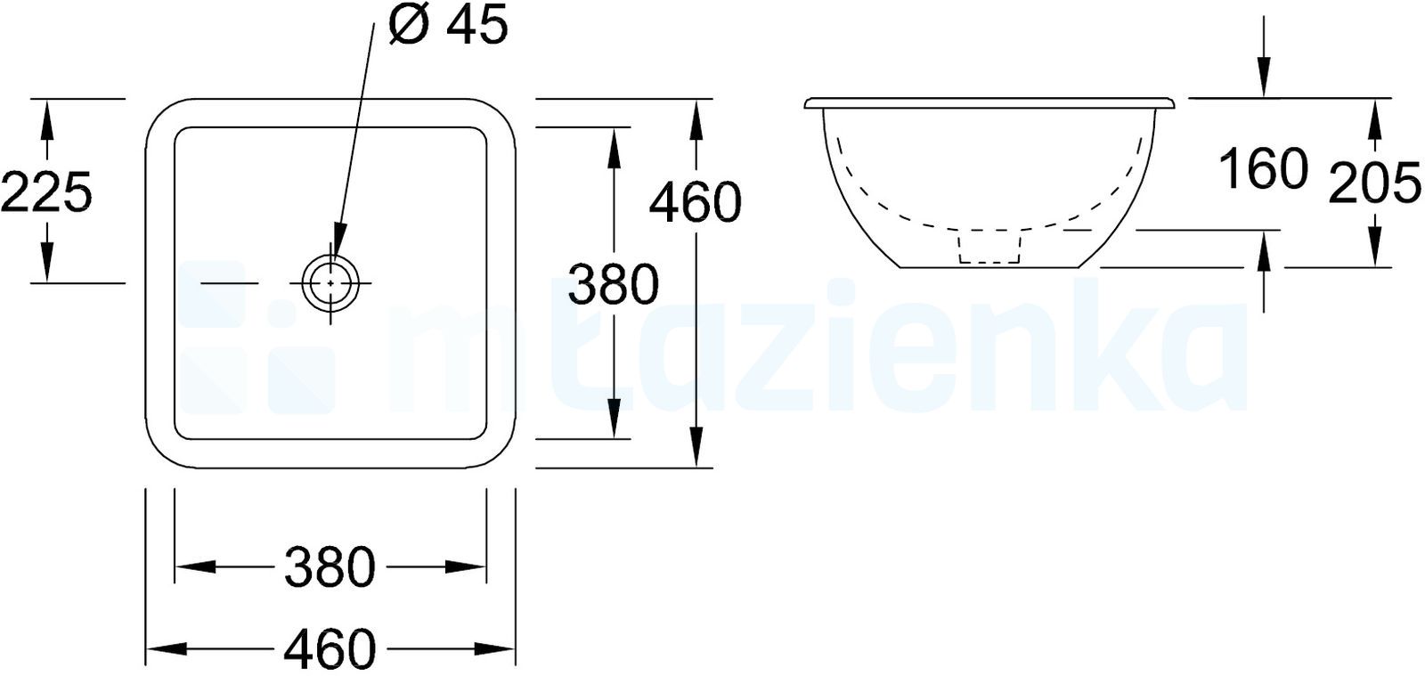 Umywalka kwadratowa 38x38 cm 616220R1 Villeroy & Boch Loop & Friends ...